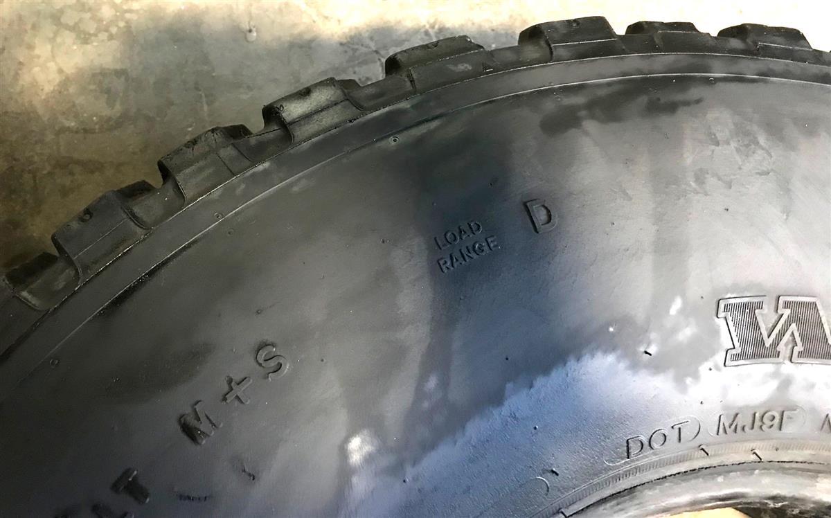 Goodyear Wrangler MT 37X12.5R16.5 LT Tire 100% Tread HMMWV